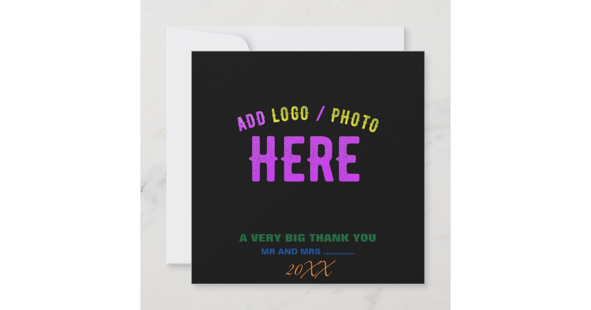 STYLISH MODERN CUSTOMIZABLE BLACK VERIFIED BRANDED THANK YOU CARD | Zazzle