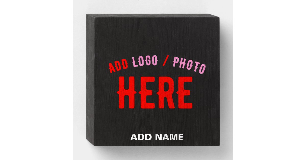 STYLISH MODERN CUSTOMIZABLE BLACK VERIFIED BRANDED WOODEN BOX SIGN | Zazzle