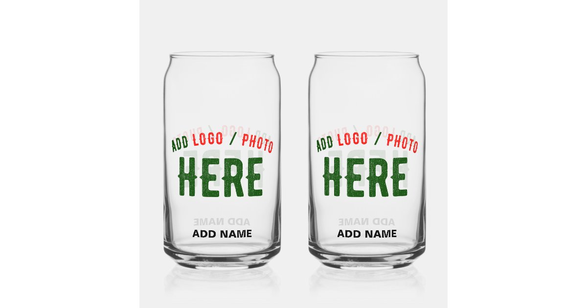 STYLISH MODERN CUSTOMIZABLE CLEAR VERIFIED BRANDED CAN GLASS | Zazzle
