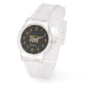 STYLISH MODERN CUSTOMIZABLE CLEAR VERIFIED BRANDED WATCH | Zazzle