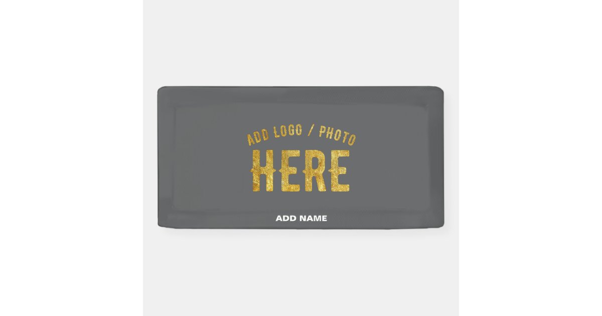 STYLISH MODERN CUSTOMIZABLE GREY VERIFIED BRANDED BANNER | Zazzle