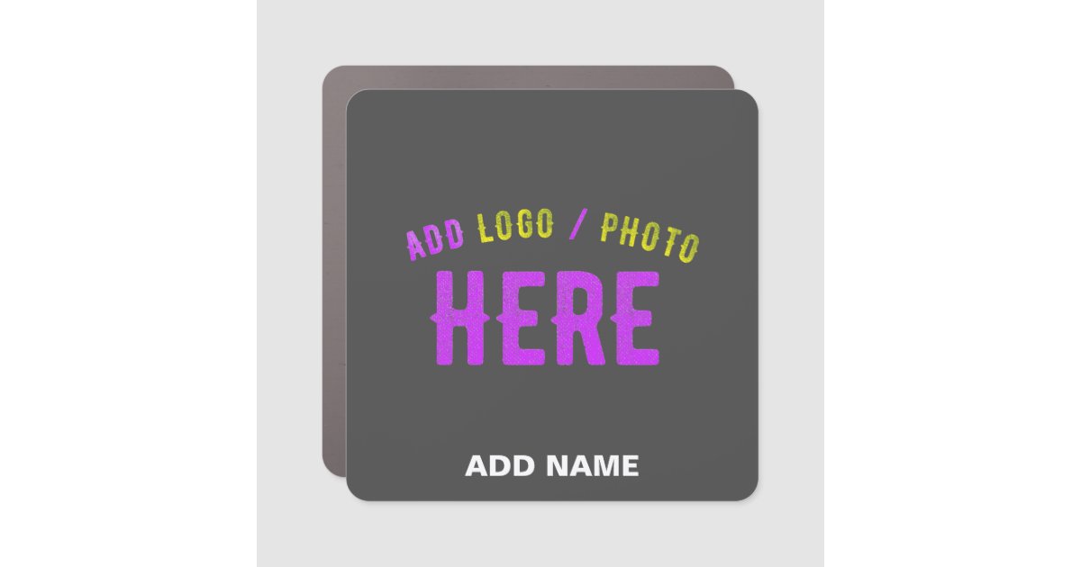 STYLISH MODERN CUSTOMIZABLE GREY VERIFIED BRANDED CAR MAGNET | Zazzle