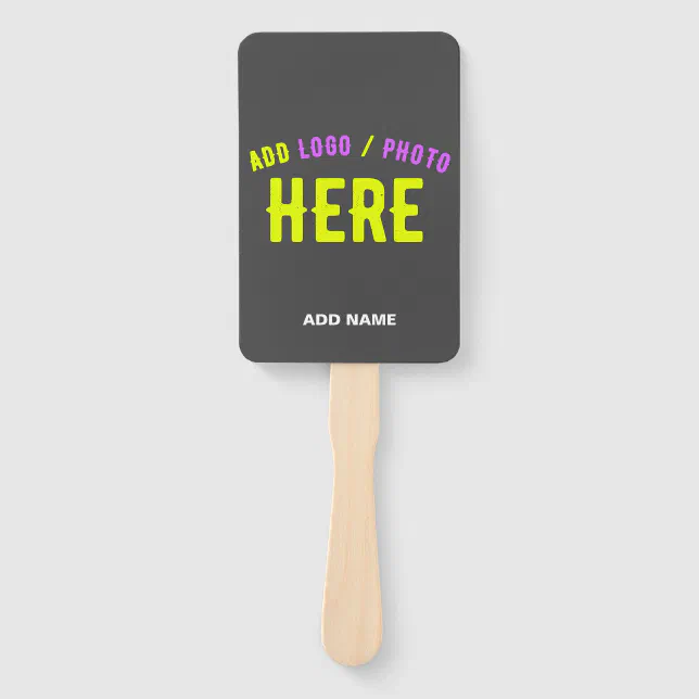 STYLISH MODERN CUSTOMIZABLE GREY VERIFIED BRANDED HAND FAN | Zazzle