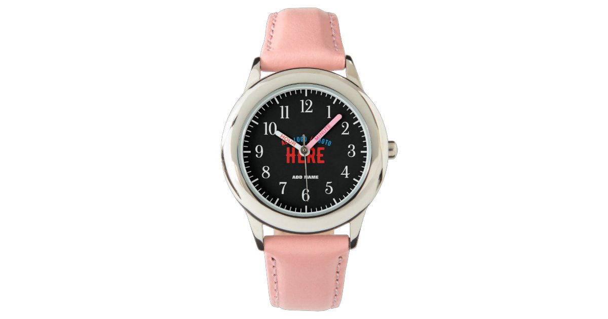 STYLISH MODERN CUSTOMIZABLE PINK VERIFIED BRANDED WATCH | Zazzle