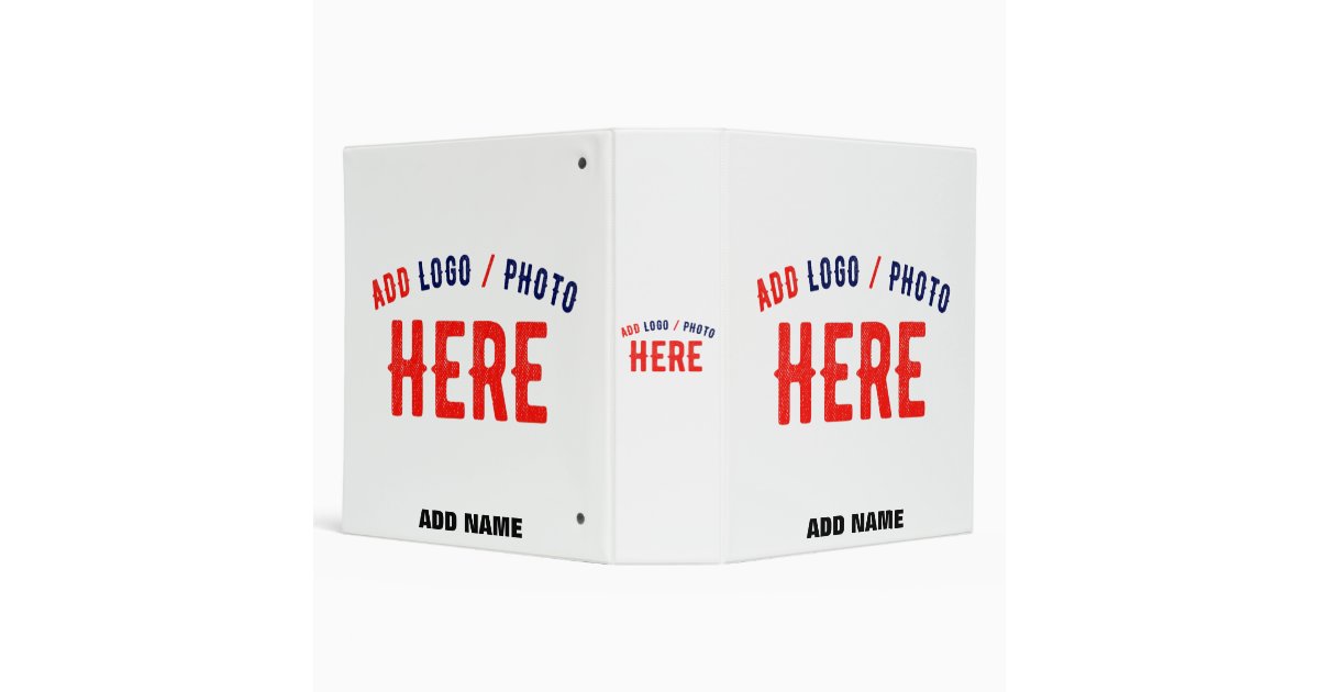 STYLISH MODERN CUSTOMIZABLE WHITE VERIFIED BRANDED 3 RING BINDER | Zazzle