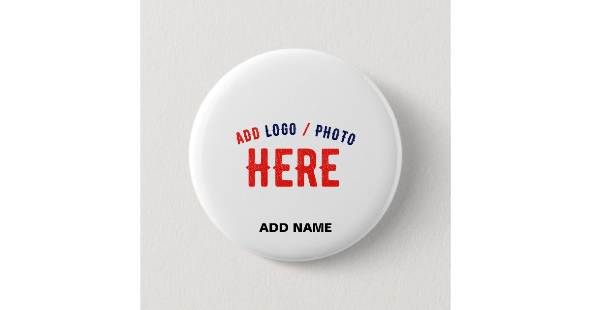 STYLISH MODERN CUSTOMIZABLE WHITE VERIFIED BRANDED BUTTON | Zazzle