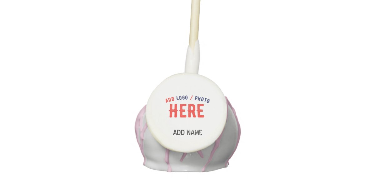 STYLISH MODERN CUSTOMIZABLE WHITE VERIFIED BRANDED CAKE POPS | Zazzle