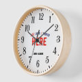 STYLISH MODERN CUSTOMIZABLE WHITE VERIFIED BRANDED CLOCK | Zazzle