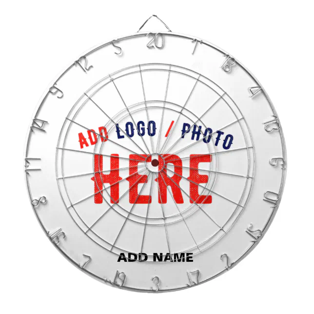 STYLISH MODERN CUSTOMIZABLE WHITE VERIFIED BRANDED DART BOARD | Zazzle