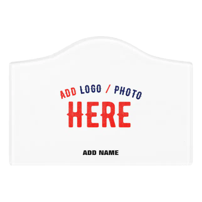 STYLISH MODERN CUSTOMIZABLE WHITE VERIFIED BRANDED DOOR SIGN | Zazzle