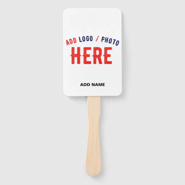 STYLISH MODERN CUSTOMIZABLE WHITE VERIFIED BRANDED HAND FAN | Zazzle