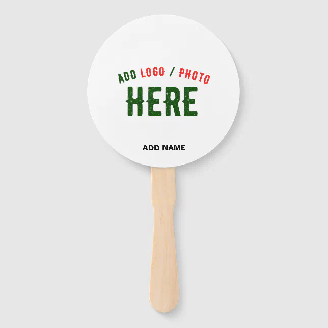 STYLISH MODERN CUSTOMIZABLE WHITE VERIFIED BRANDED HAND FAN | Zazzle