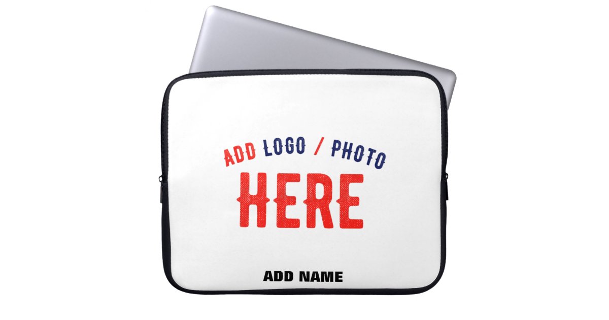 STYLISH MODERN CUSTOMIZABLE WHITE VERIFIED BRANDED LAPTOP SLEEVE | Zazzle