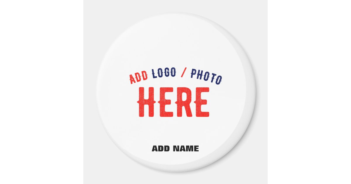 STYLISH MODERN CUSTOMIZABLE WHITE VERIFIED BRANDED MAGNET | Zazzle