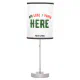 STYLISH MODERN CUSTOMIZABLE WHITE VERIFIED BRANDED TABLE LAMP | Zazzle