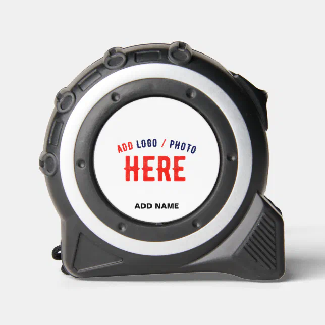 STYLISH MODERN CUSTOMIZABLE WHITE VERIFIED BRANDED TAPE MEASURE | Zazzle