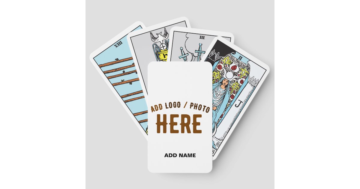 STYLISH MODERN CUSTOMIZABLE WHITE VERIFIED BRANDED TAROT CARDS | Zazzle