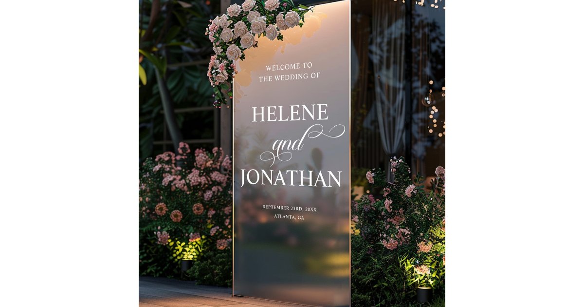 Stylish Modern Elegant Wedding Welcome Window Cling | Zazzle