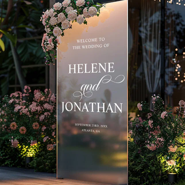 Stylish Modern Elegant Wedding Welcome Window Cling | Zazzle