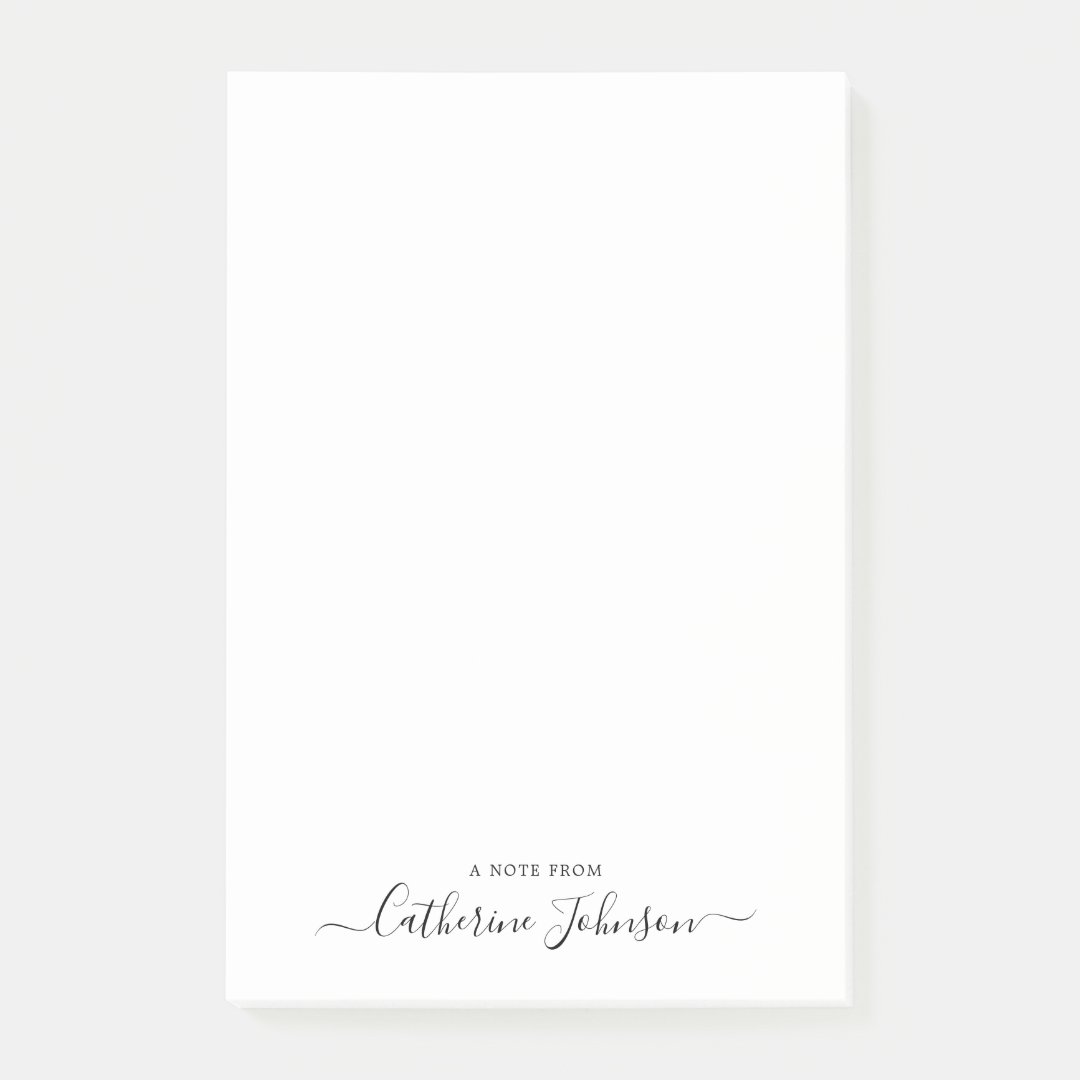 Stylish Modern Girly Script Calligraphy Note From | Zazzle