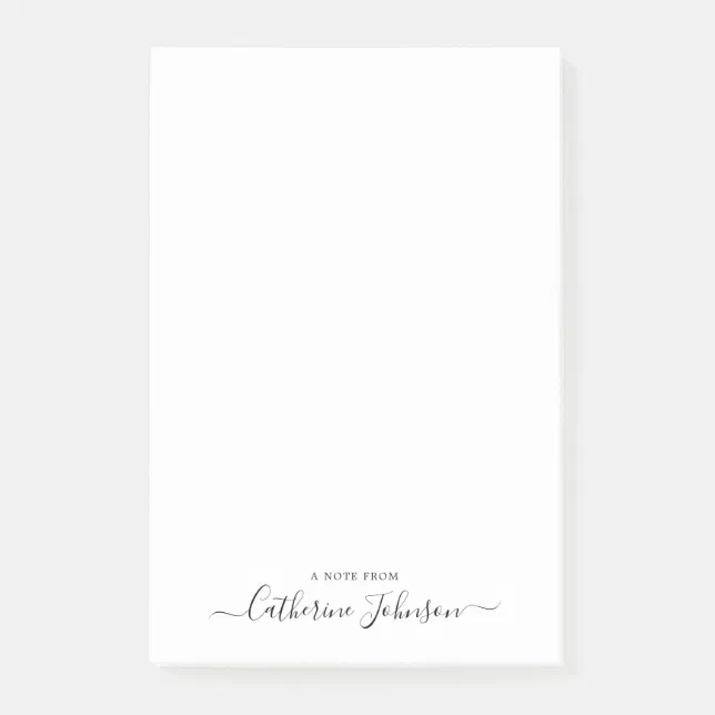 Stylish Modern Girly Script Calligraphy Note From | Zazzle