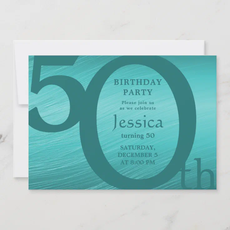 Stylish Modern Gold and Teal Birthday Invitation | Zazzle