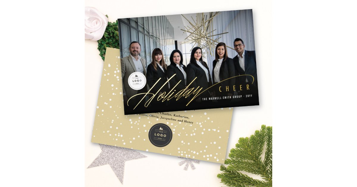 Stylish Modern Holiday Cheer Modern Photo Business | Zazzle