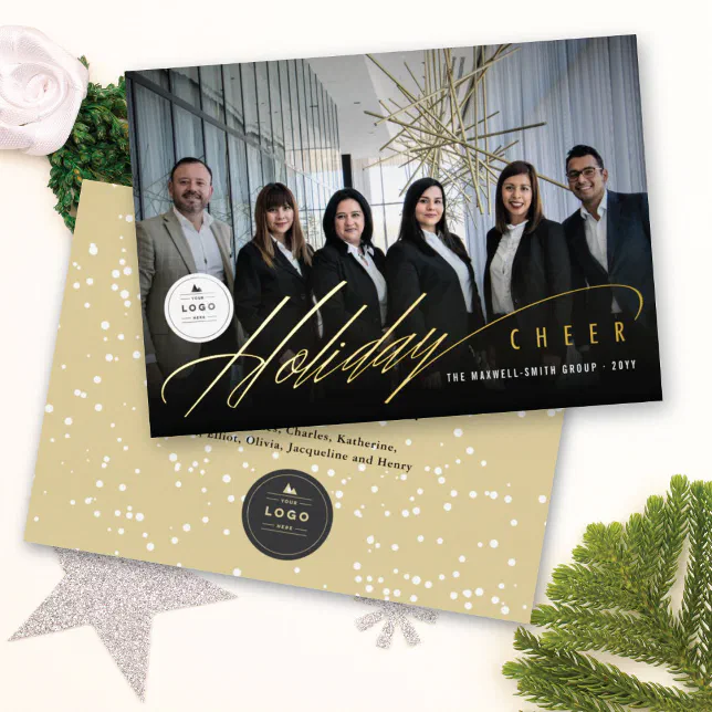 Stylish Modern Holiday Cheer Modern Photo Business | Zazzle