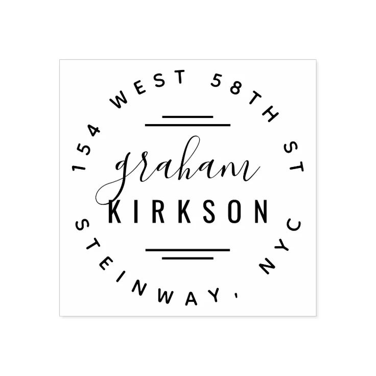 Stylish Modern Lettering Personal Return Address Rubber Stamp | Zazzle