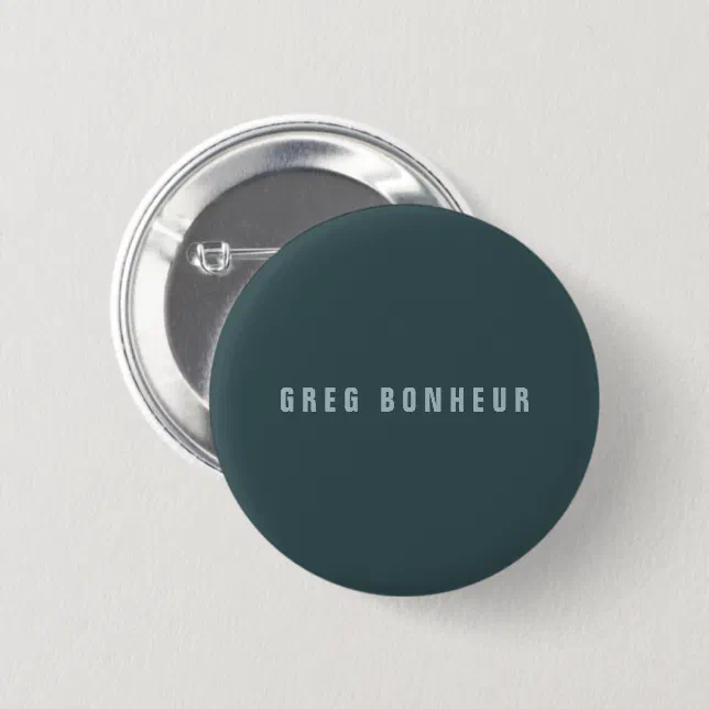 Stylish Modern Looking Name | Blue Gray Button | Zazzle