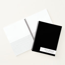 Stylish Modern Minimal Simple Black and White Notebook | Zazzle