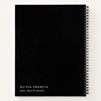 Stylish Modern Minimal Simple Black and White Notebook | Zazzle