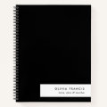 Stylish Modern Minimal Simple Black and White Notebook | Zazzle
