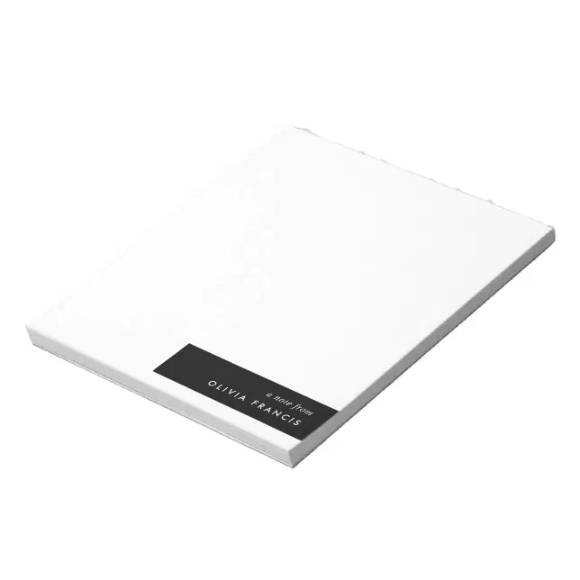 Stylish Modern Minimal Simple Black and White Notepad | Zazzle
