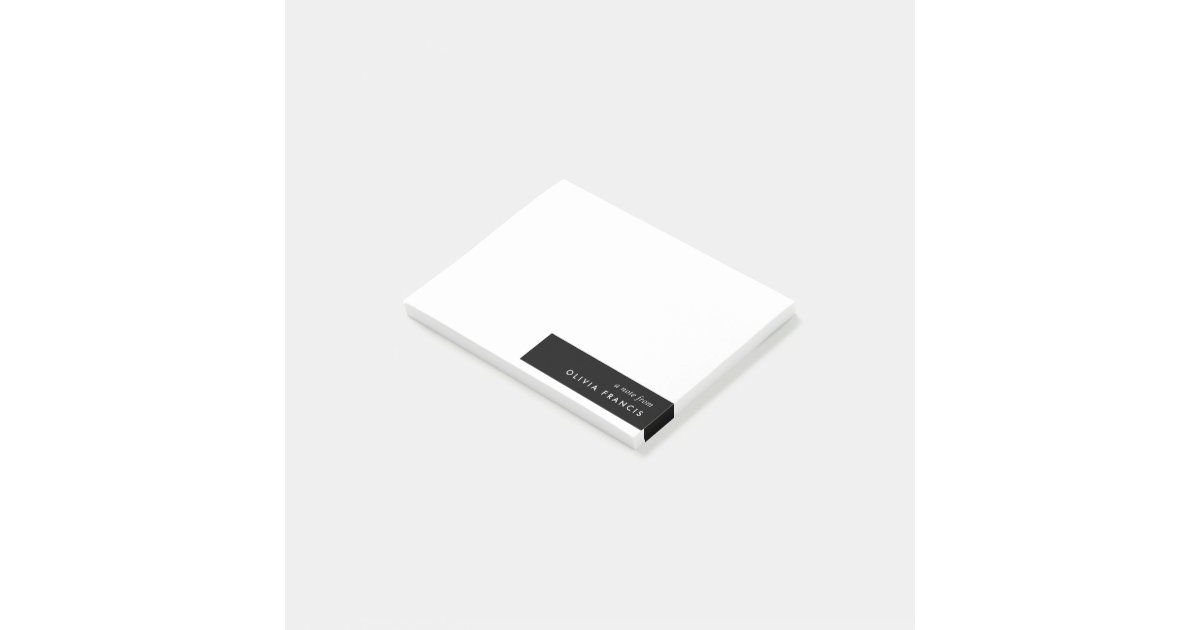 Stylish Modern Minimal Simple Black and White Post-it Notes | Zazzle