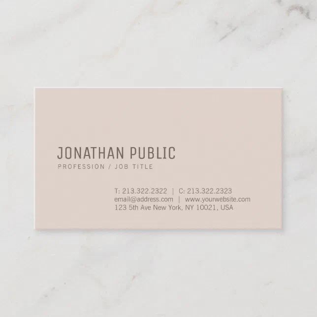 Stylish Modern Minimalist Template Elegant Colors Business Card | Zazzle