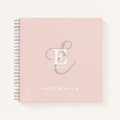 Stylish Modern Monogram Typography Blush Pink Notebook | Zazzle