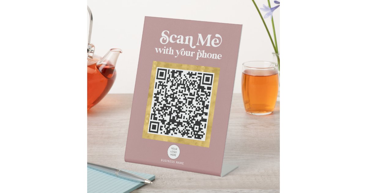 Stylish Modern Networking QR Code business sign | Zazzle