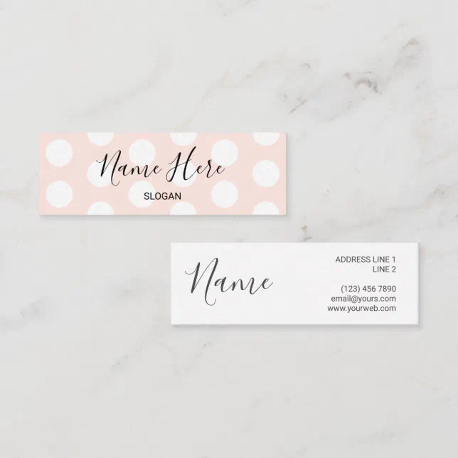 Stylish Modern Polka Dot Mini Business Cards | Zazzle