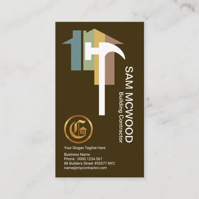 Stylish Modern Professional Colorful Home Builder Business Card | Zazzle