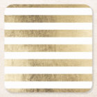 white and gold marble stone round paper coaster | Zazzle.com