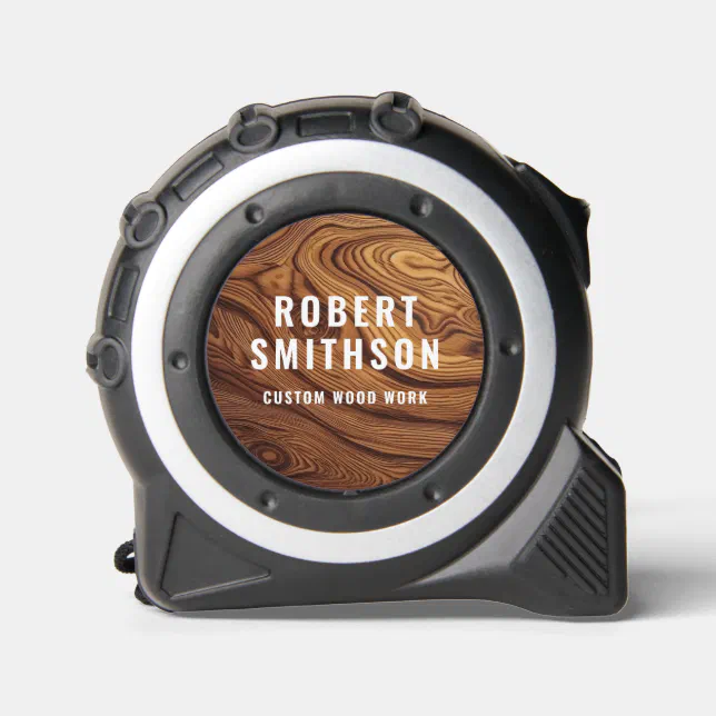 Stylish Modern Wood Carpentry Construction Custom Tape Measure | Zazzle