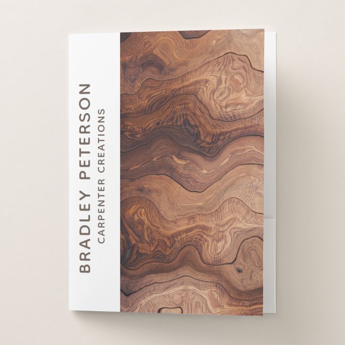 Stylish Modern Wooden Carpentry Construction Pocket Folder | Zazzle.com