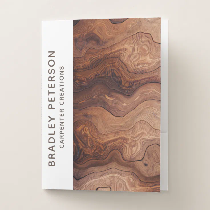 Stylish Modern Wooden Carpentry Construction Pocket Folder | Zazzle