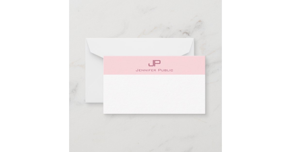 Stylish Monogram Blush Pink Simple Template | Zazzle