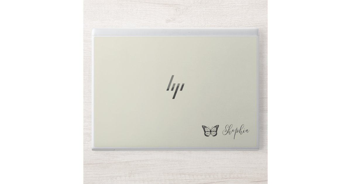Stylish Monogram Butterfly HP Laptop Skin | Zazzle