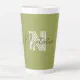 Stylish monogram initial and calligraphy Olive Latte Mug | Zazzle