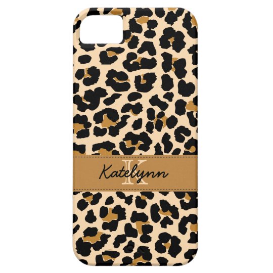 Stylish Monogram Leopard Print Phone Case Cover | Zazzle.com
