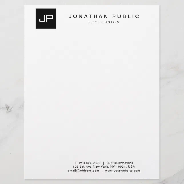 Stylish Monogram Minimalist Template Modern Trendy Letterhead | Zazzle