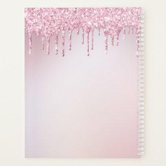 stylish monogram rose gold purple glitter planner | Zazzle